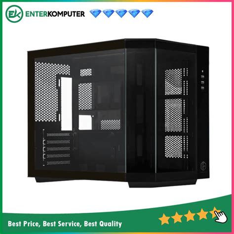 Cube Gaming Reguz Black Matx Gaming Case Aesthetic Dual Chamber Design Panoramic View