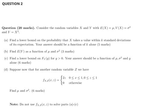 Solved QUESTION Question Marks Consider The Random Chegg