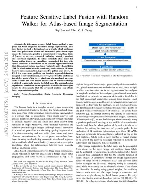 Feature Sensitive Label Fusion With Random Walker For Atlas Based Image