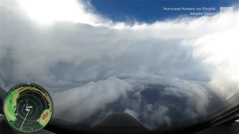 Watch Hurricane Hunters Break Through Eyewall Videos From The Weather
