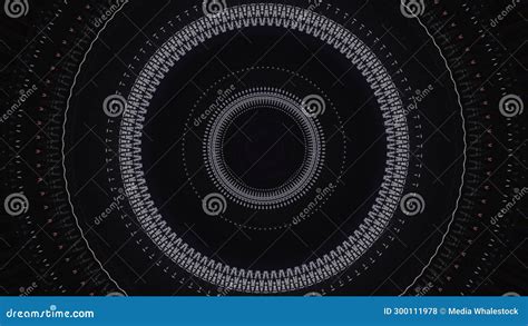 Abstract Corridor With Shining Blinking Rings Seamless Loop Media