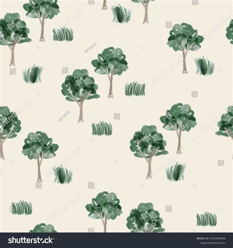 Seamless Simple Tree Pattern Background Greeting Stock Vector Royalty Free