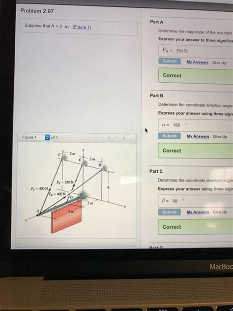 Solved Problem 2 97 Part A Suppose That H 2 M Figure 1