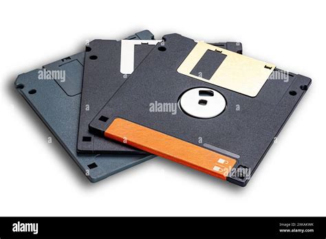 High Angle View Pile Of Old Storage Technology Diskette For Old Computer Isolated On White