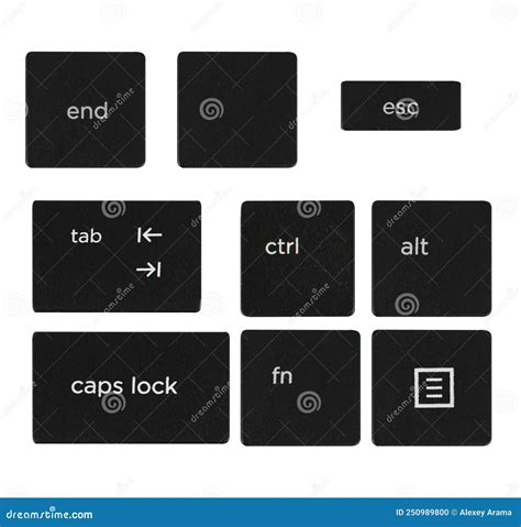 Function Keys From A Computer Keyboard On A White Background Stock
