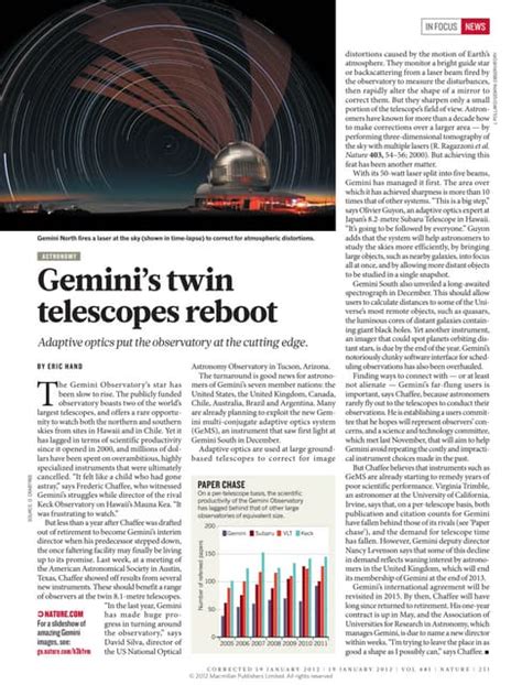 Gemini Twin Telescope Robot Pdf Space And Astronomy Science