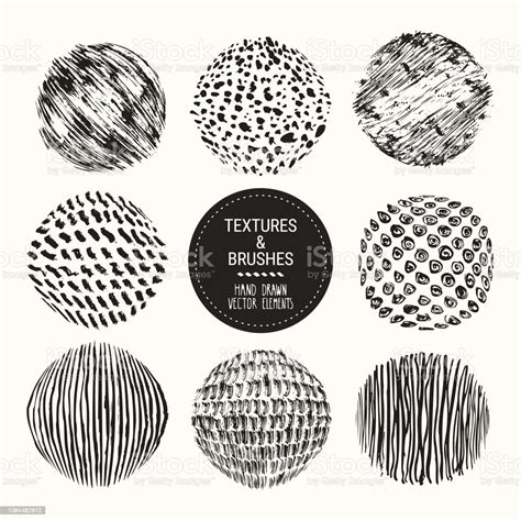 텍스처 그런 지 브러쉬 스트로크를 추상화 합니다 손으로 그린 디자인 서식 파일 컬렉션 추상적인 벡터 클립 아트 세트 흰색 배경에 고립입니다 0명에 대한 스톡 벡터 아트 및