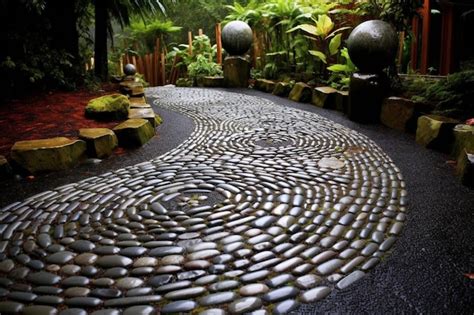 Garden With Pebble Path Premium Ai Generated Image Garden With Pebble Path Premium Ai Generated Image
