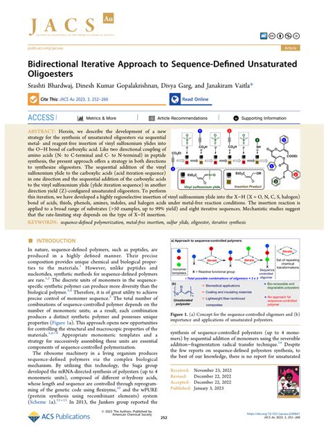 pdf bidirectional iterative approach to sequence defined unsaturated