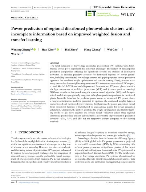 Pdf Power Prediction Of Regional Distributed Photovoltaic Clusters