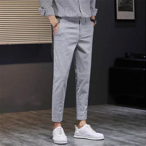 กางเกงขายาว กระบอกเล็ก ทรงสลิม ผ้ายืด เนื้อนิ่ม นุ่มพิเศษ งานเกรด Premium Slim Fit Shopee Thailand