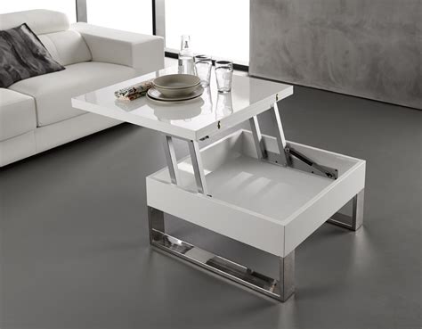Table Basse Pliable Et Relevable Blanche Ladolceviedchatfr