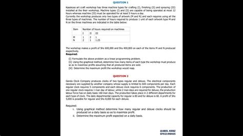 Linear Programming Graphical Method Youtube