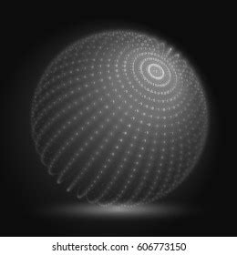 Vector Cyber Sphere Grayscale Big Data Stock Vector Royalty Free
