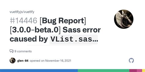 Bug Report 300 Beta0 Sass Error Caused By `vlistsass` And `vlistitemsass` Both