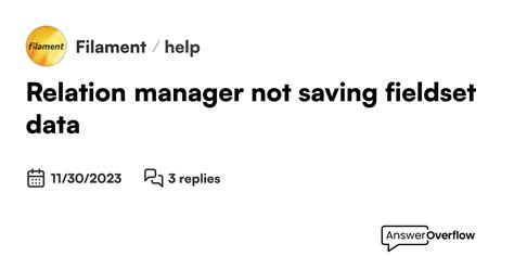 relation manager not saving fieldset data filament