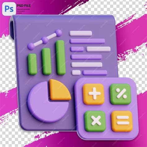 Premium Psd 3d Illustration Of Data Chart Calculation Render Of Icon