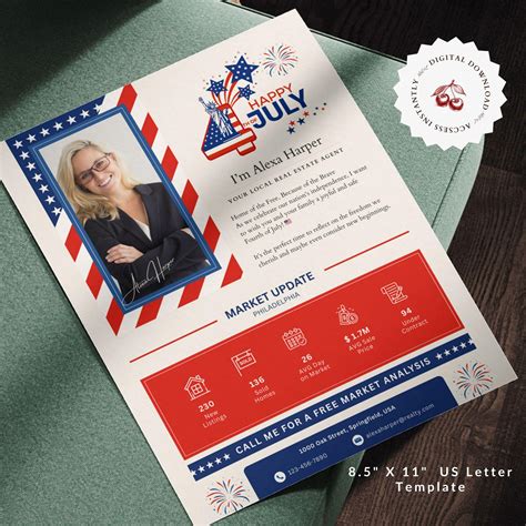 4th Of July Realtor Flyer Real Estate Marketing Independence Day