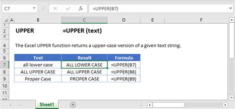 Excel Upper Function Convert Text To Upper Case