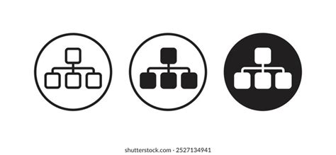 Organisation Hierarchy Sitemap Data Chart Icon Stock Vector Royalty