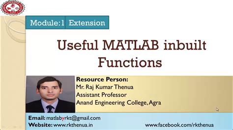 Lecture 53 Useful Matlab Inbuilt Functions Hindiurdu Youtube