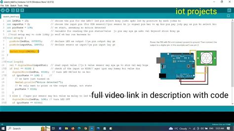 Pir Motion Sensor With Arduino Iotprojects Iot Pirsensor Arduino Youtube
