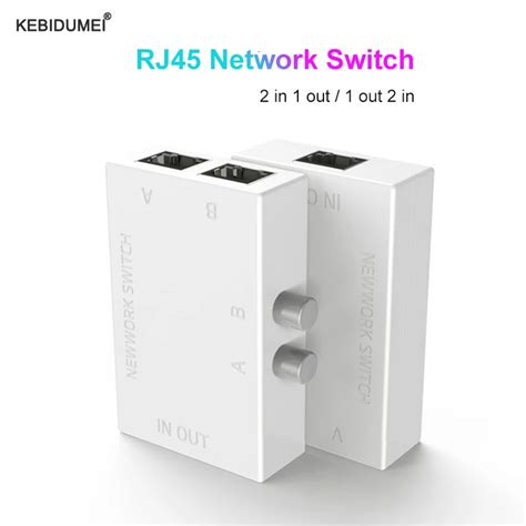 Rj45 Network Switch 2 Port Lan Ethernet Network Box Switcher Rj45 Splitter Dual 2 Way Port 