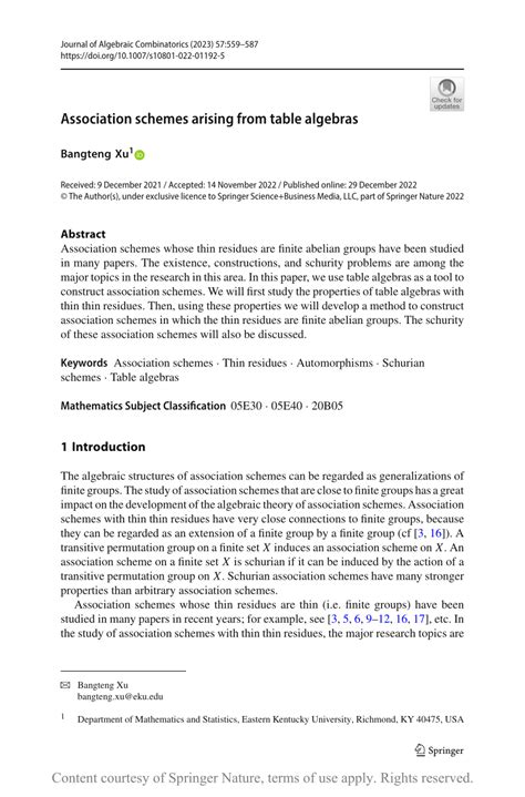 Association Schemes Arising From Table Algebras