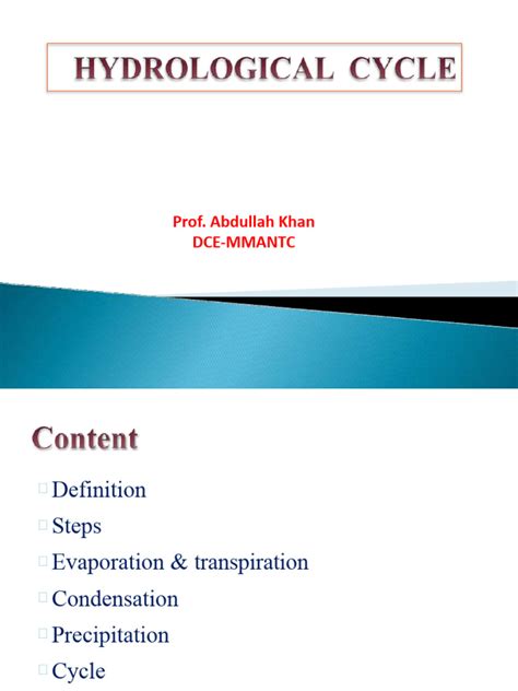 Unit 1 Hydro Cycle Lecture2 Pdf