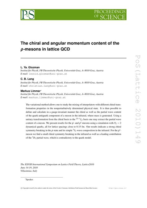 Pdf The Chiral And Angular Momentum Content Of The Rho Meson