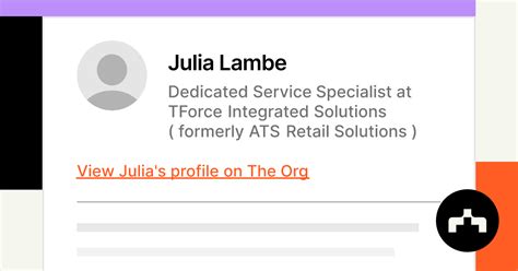 julia lambe dedicated service specialist at tforce integrated
