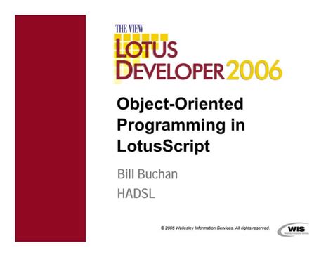 the view object orientated programming in lotuscript ppt