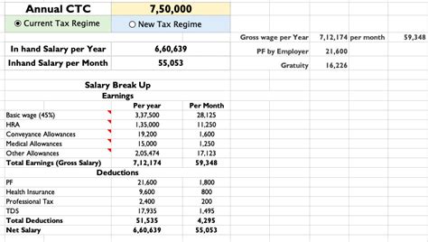 Salary Slip Format In Excel Salary Calculation Sheet