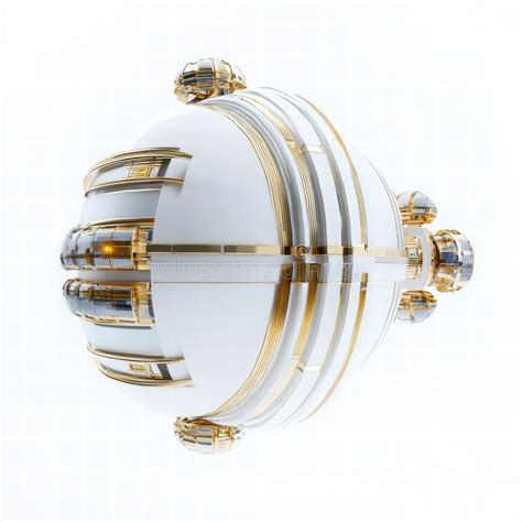 Futuristic Space Probe Tool Isolated On White Background For Scientific Exploration Stock