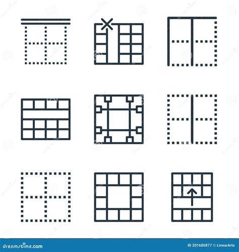 Spreadsheet Line Vector Icons And Signs Data Table Calculation Calc