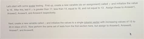 solved let s start with some scalar testing first up