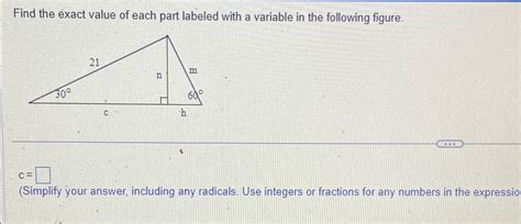 Solved Find The Exact Value Of Each Part Labeled With A