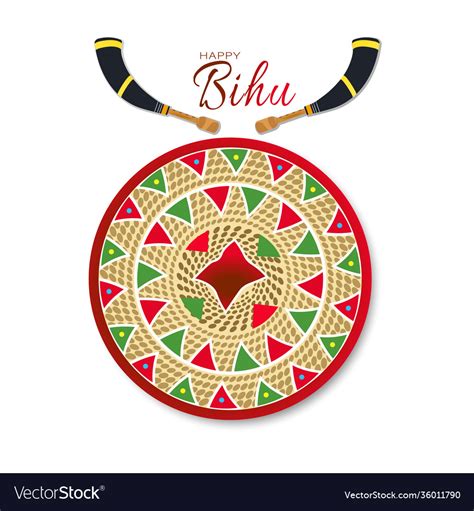 Happy Rongali Bihu Assamese New Year Indian Vector Image