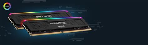 Crucial Ballistix BL2K8G32C16U4BL RGB, 3200 MHz, DDR4, DRAM, Desktop ...