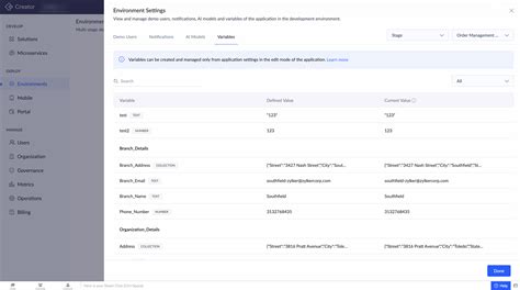 Managing Stage Environment Zoho Creator Help