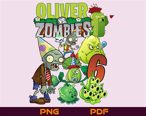 Custom Plants Vs Zombies Personalization Name And Age Gaming Etsy