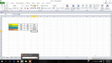Operaciones Basicas En Excel Suma Resta Multiplicacion Y