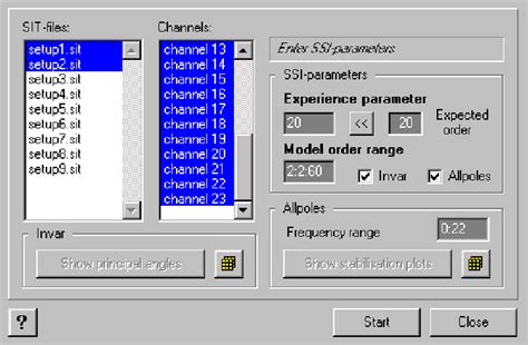 Specification Of Input Parameters Of Ssi Algorithm Download