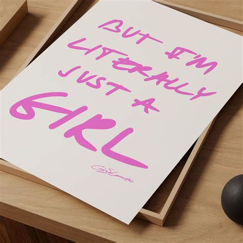 But Im Literally Just A Girl Art Print Minimalist Hand Drawn