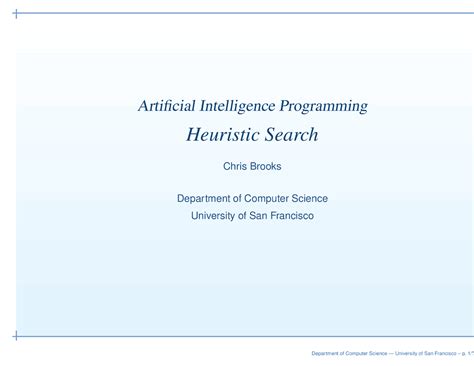 Heuristic Search Artificial Intelligence Programming Cs 662 Docsity