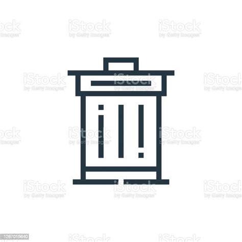 흰색 배경에서 격리된 휴지통 벡터 아이콘입니다 웹 사이트 디자인 및 모바일 앱 개발을위한 개요 얇은 라인 휴지통 아이콘 얇은 줄 휴지통 윤곽선 아이콘 벡터