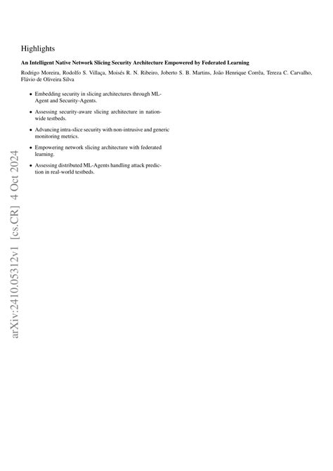 Pdf An Intelligent Native Network Slicing Security Architecture Empowered By Federated Learning