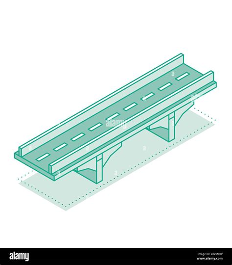 Isometric Outline Bridge Vector Illustration Road Icon Urban Infrastructure Highway Bridge