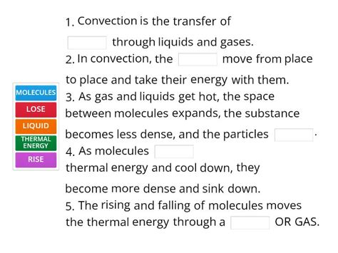 Convection Match It Missing Word