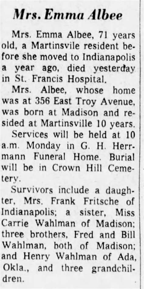 Emma Anna Sophia Wahlman Albee 1890 1962 Find A Grave Memorial